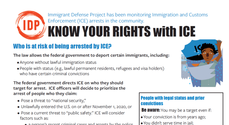Know Your Rights with ICE-Español - Partnership for Civil Justice Fund